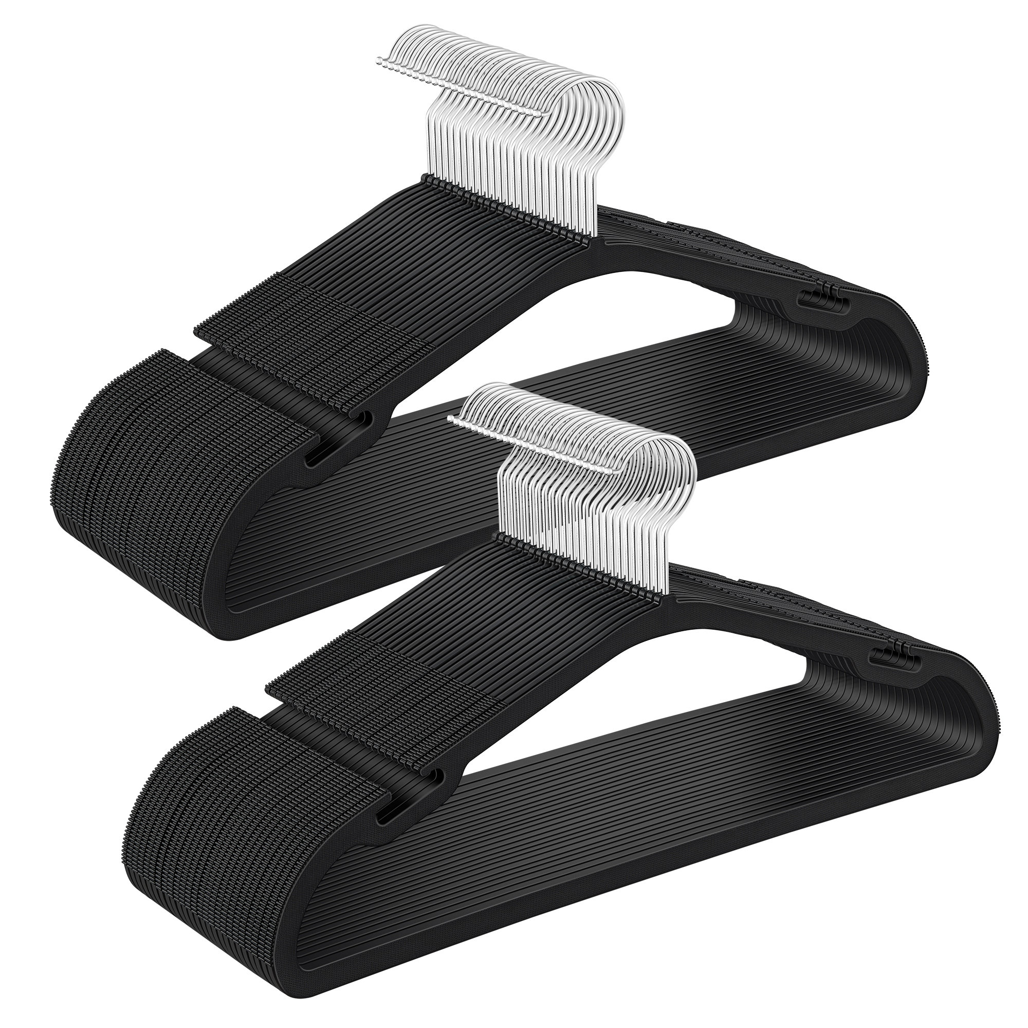 17 Stories Coat Hangers, Pack Of 50, Heavy-Duty Plastic Clothes Hangers ...