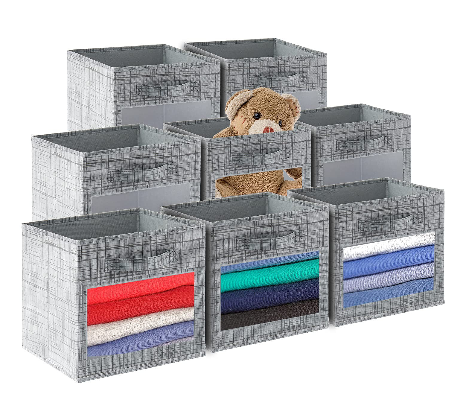 Rebrilliant Cube Storage Bins With Clear Window, Foldable Fabric ...