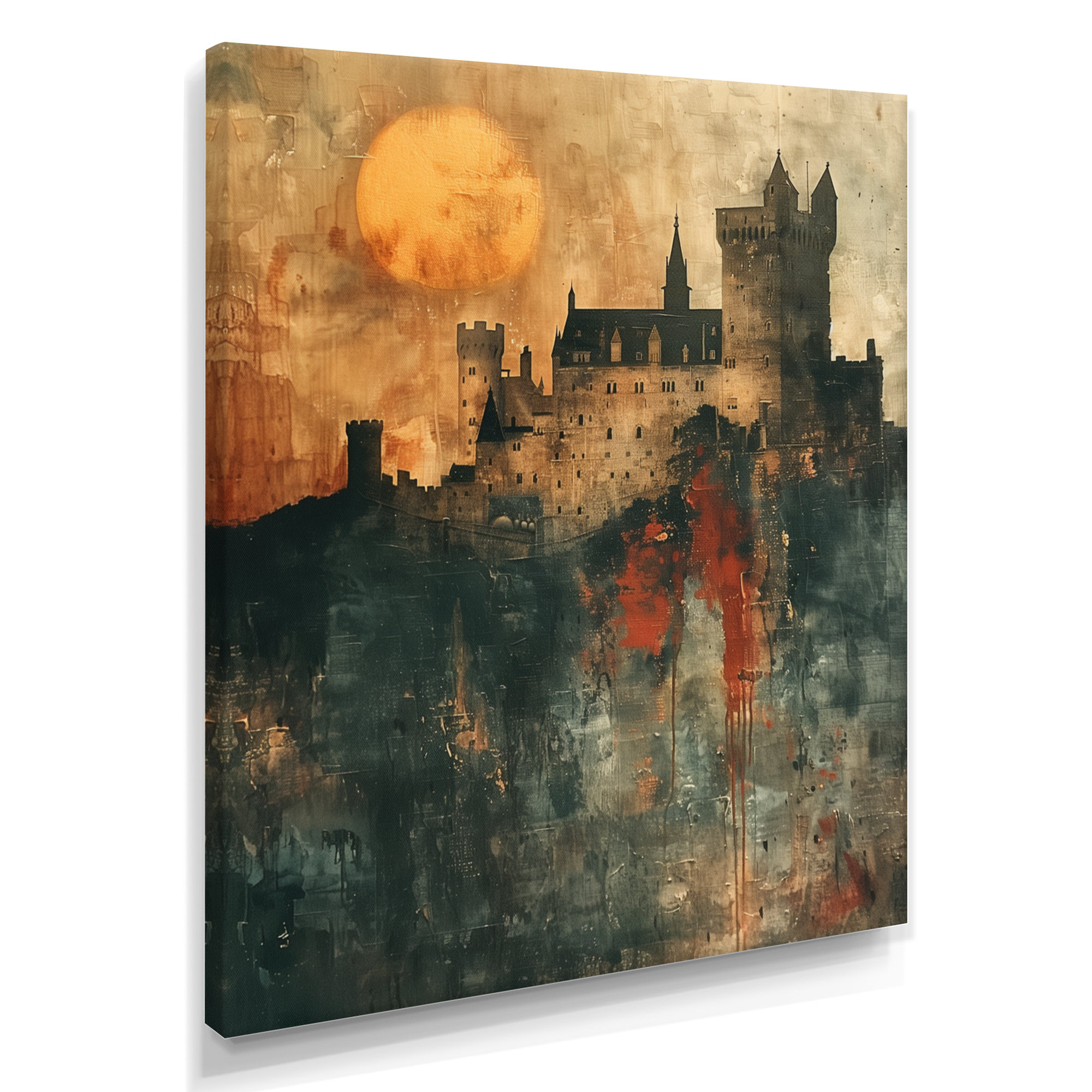 Design Art Vintage Vampire Fortress Castle II - Castles Wall Art Print ...
