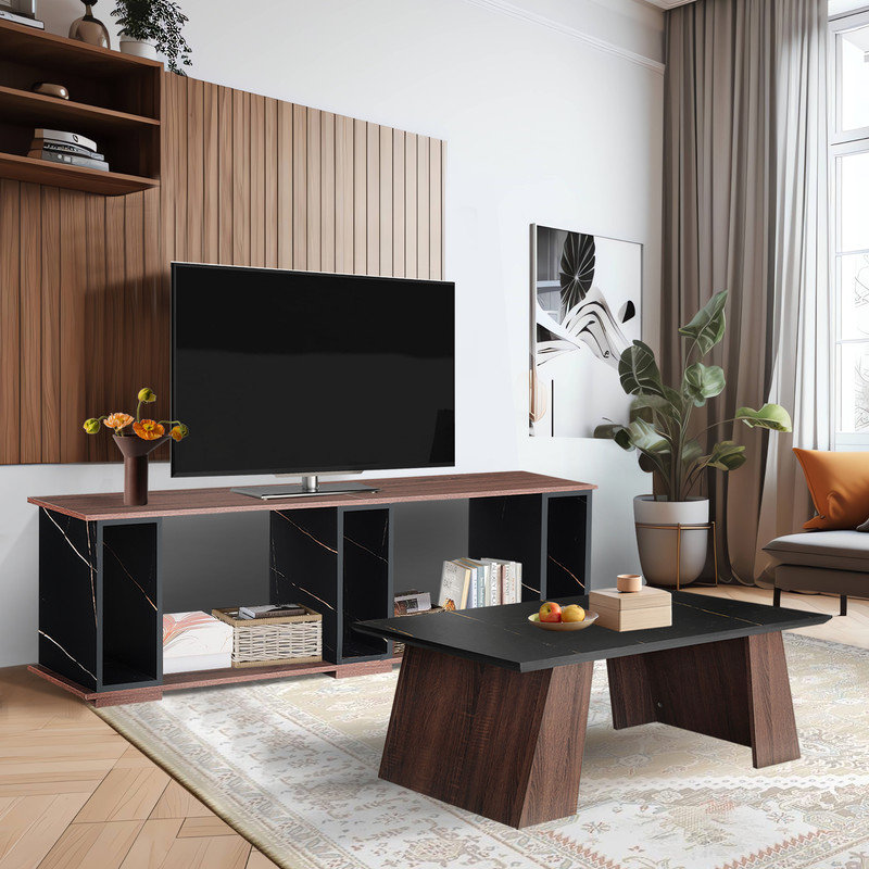 Ivy Bronx Modern Coffee Table and 70 inch TV Stands Set - Wayfair Canada