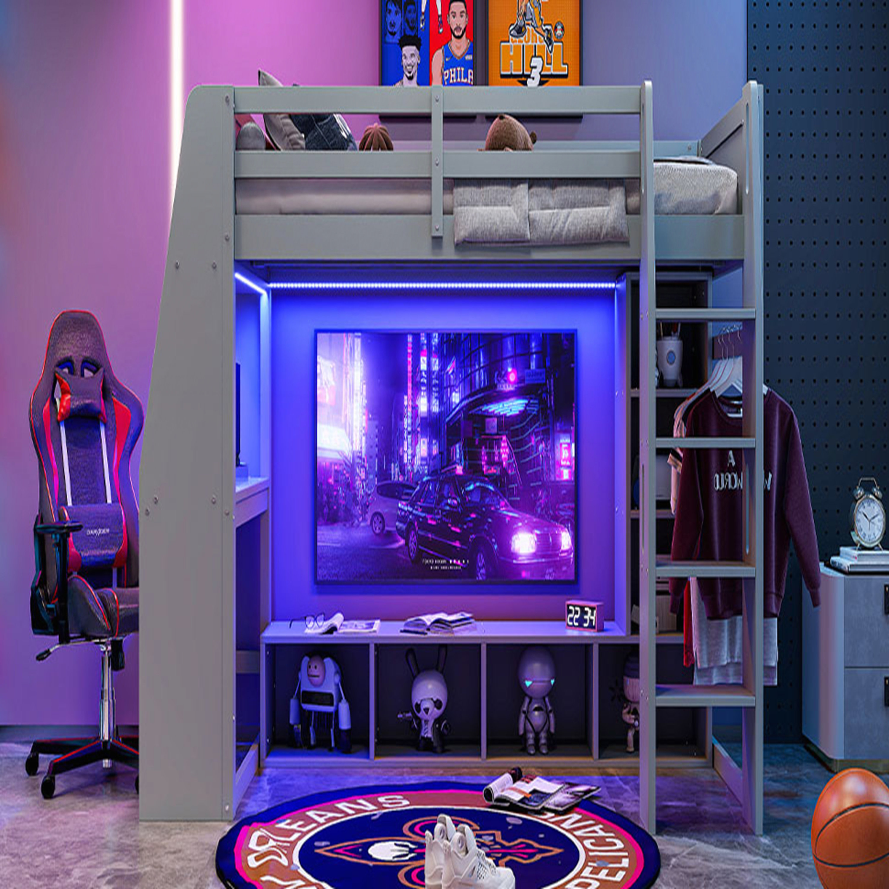 Harriet Bee Versatile Loft Bed with Integrated Desk and Abundant Storage Options | Wayfair