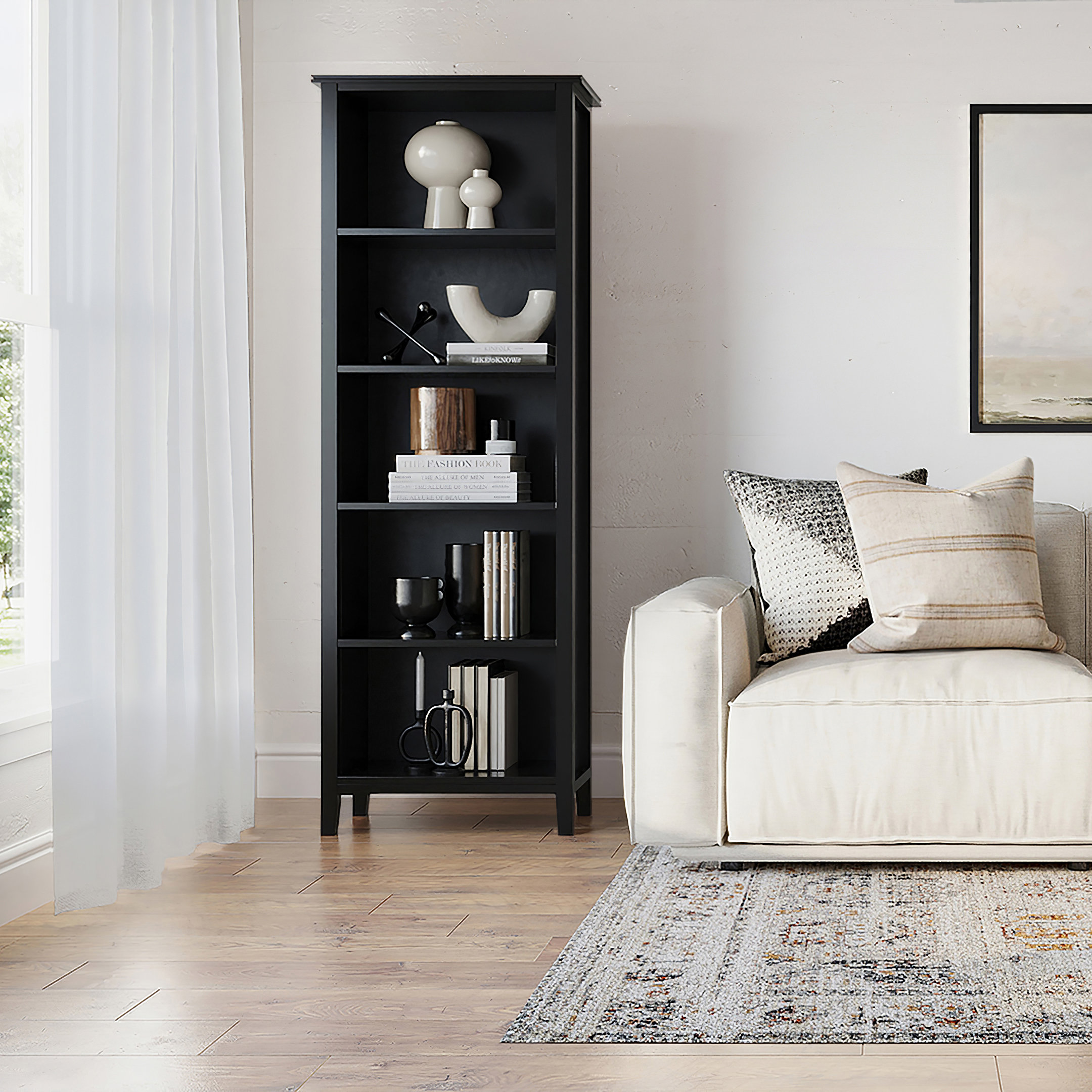 Simpli Home Artisan 72" H x 26" W Wood Standard Bookcase | Wayfair