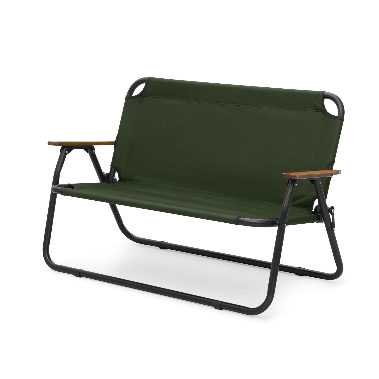 Freeport Park® Clauson Folding Camping Bench Loveseat Double Chair Seat ...