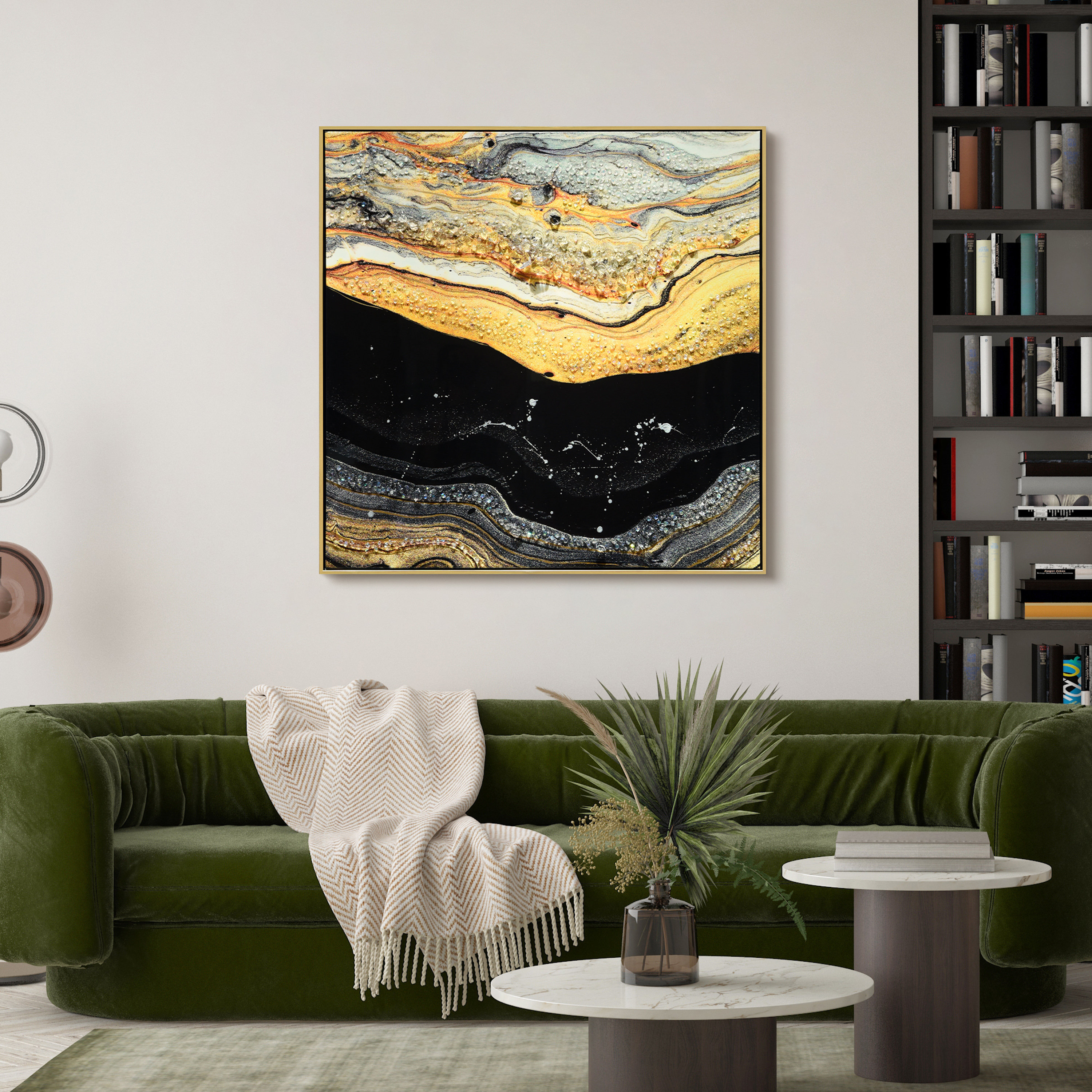 Everly Quinn "Golden Earth II" Abstract Canvas Wall Art with Heavy ...