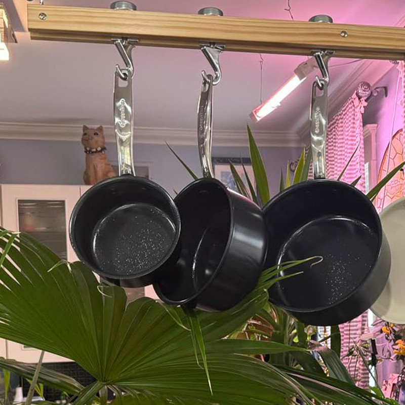 17 Stories Single Bar,36-Inch Ceiling Mounted Wooden Pot Rack, Brown ...