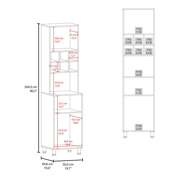 Ebern Designs Attica 80" High Double Cabinet Kitchen Pantry , Storage ...