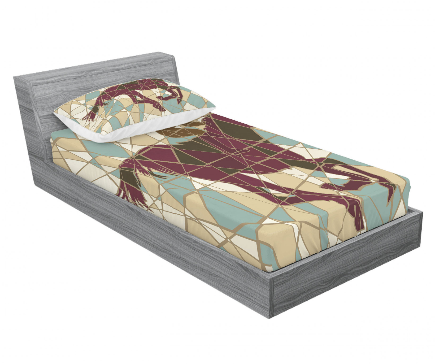 Ambesonne Running Stable Racehorse and Jockey Sheet Set | Wayfair
