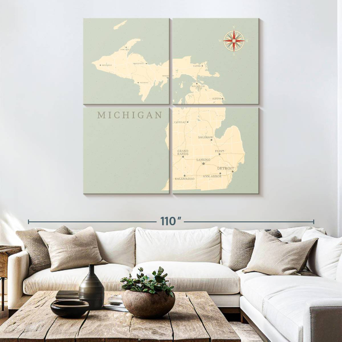Breakwater Bay Aliaz Michigan Territory Map | Wayfair