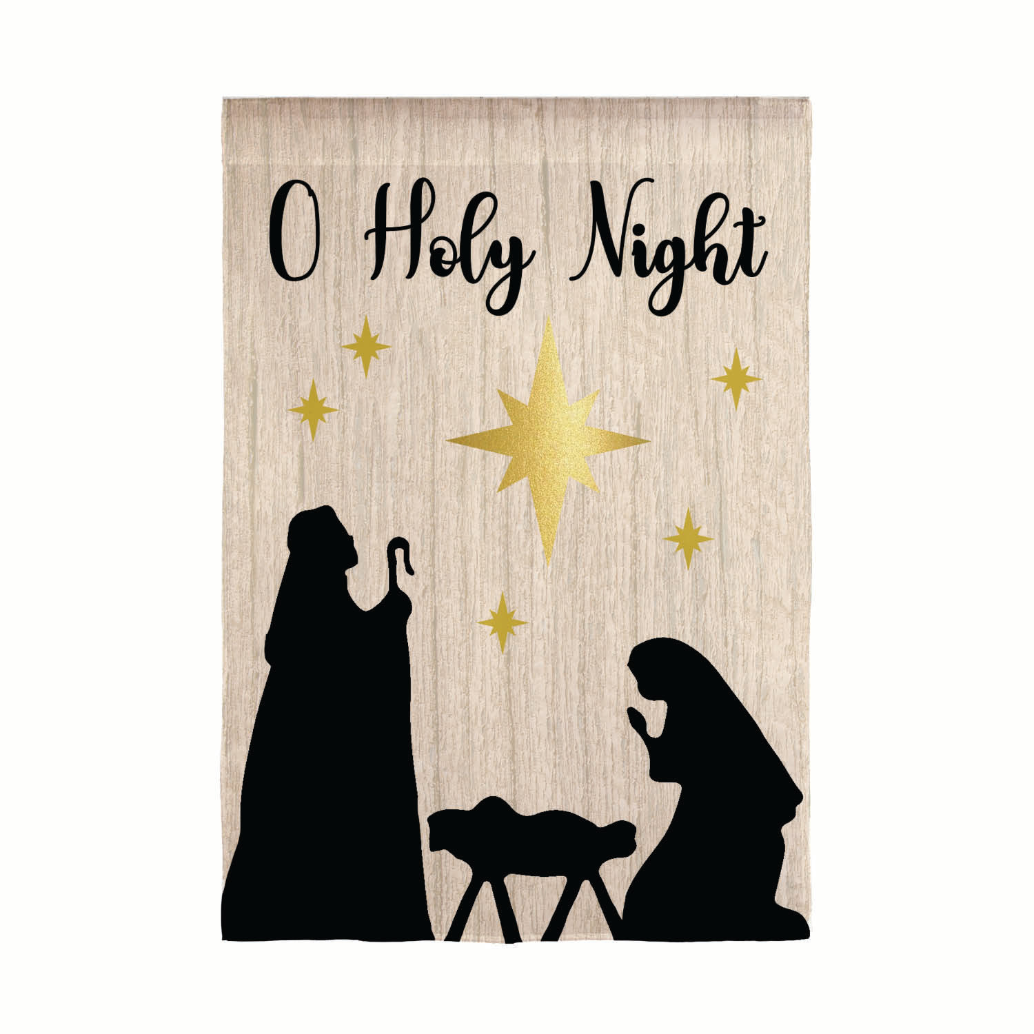 The Holiday Aisle® Nativity Silhouette Burlap Garden Flag | Wayfair