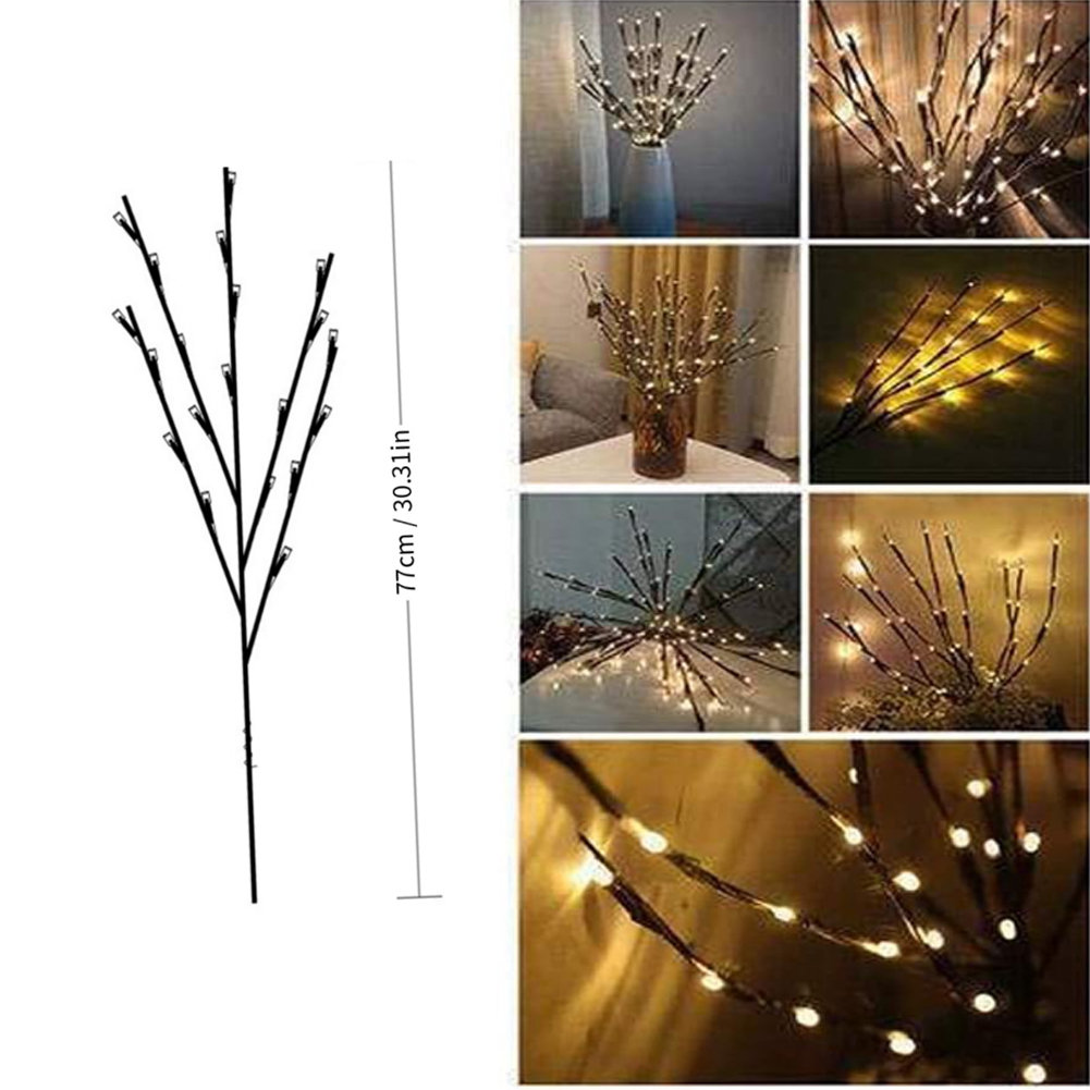 Norbi 3 Pack Lighted Branches 60 LED Twig Lights Lighted Plants ...