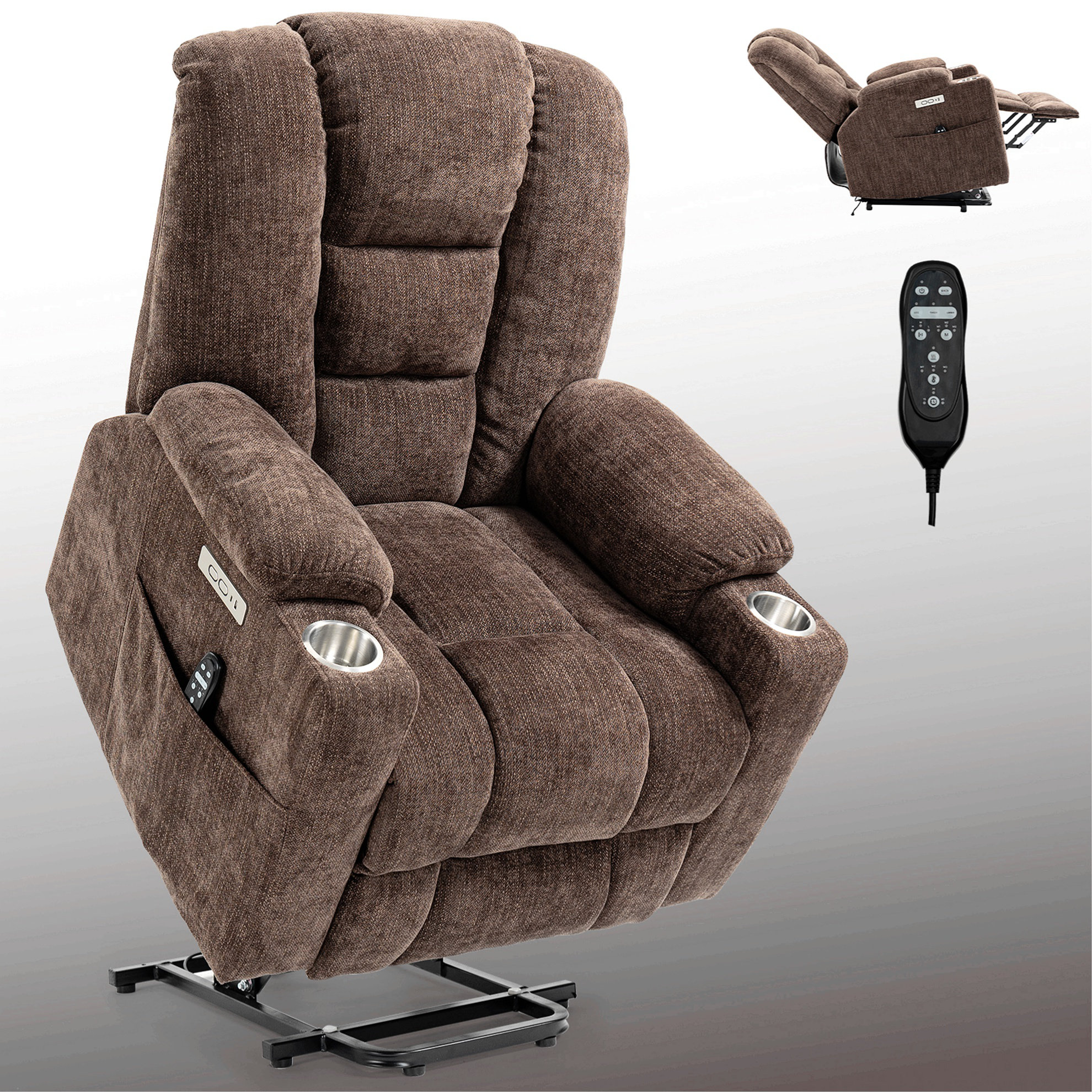 Hokku Designs EMON's Large Power Lift Recliner Chair With Massage And ...
