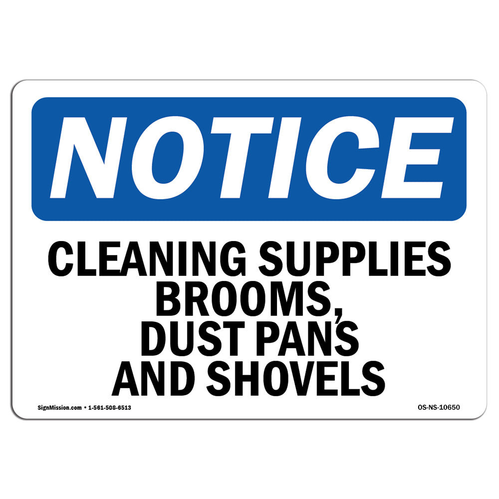 SignMission Cleaning Supplies Brooms Dust Pans and Shovels Sign | Wayfair