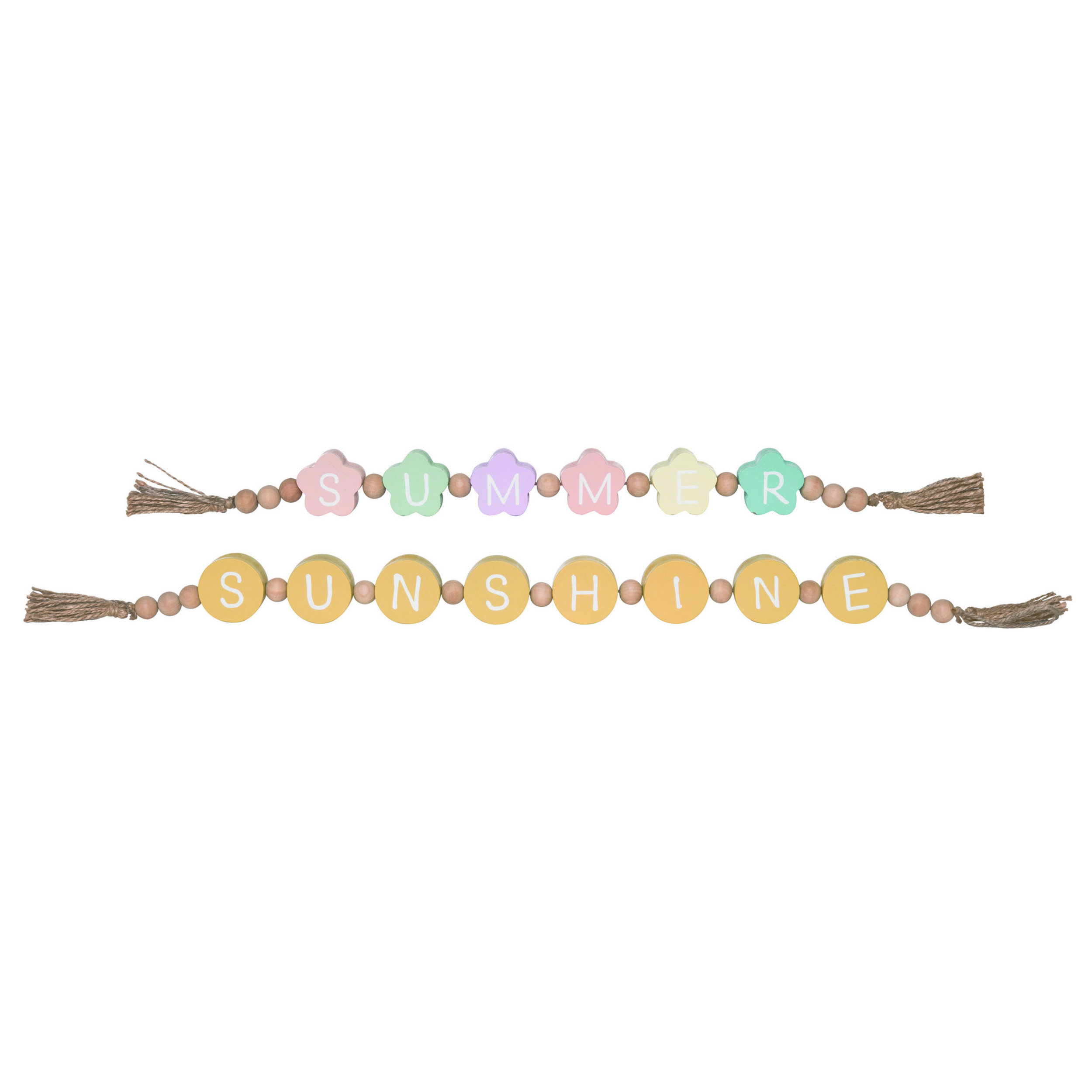 Dakota Fields Wood Bright Summer Tabletop Decor Set of 2 Spring Home ...