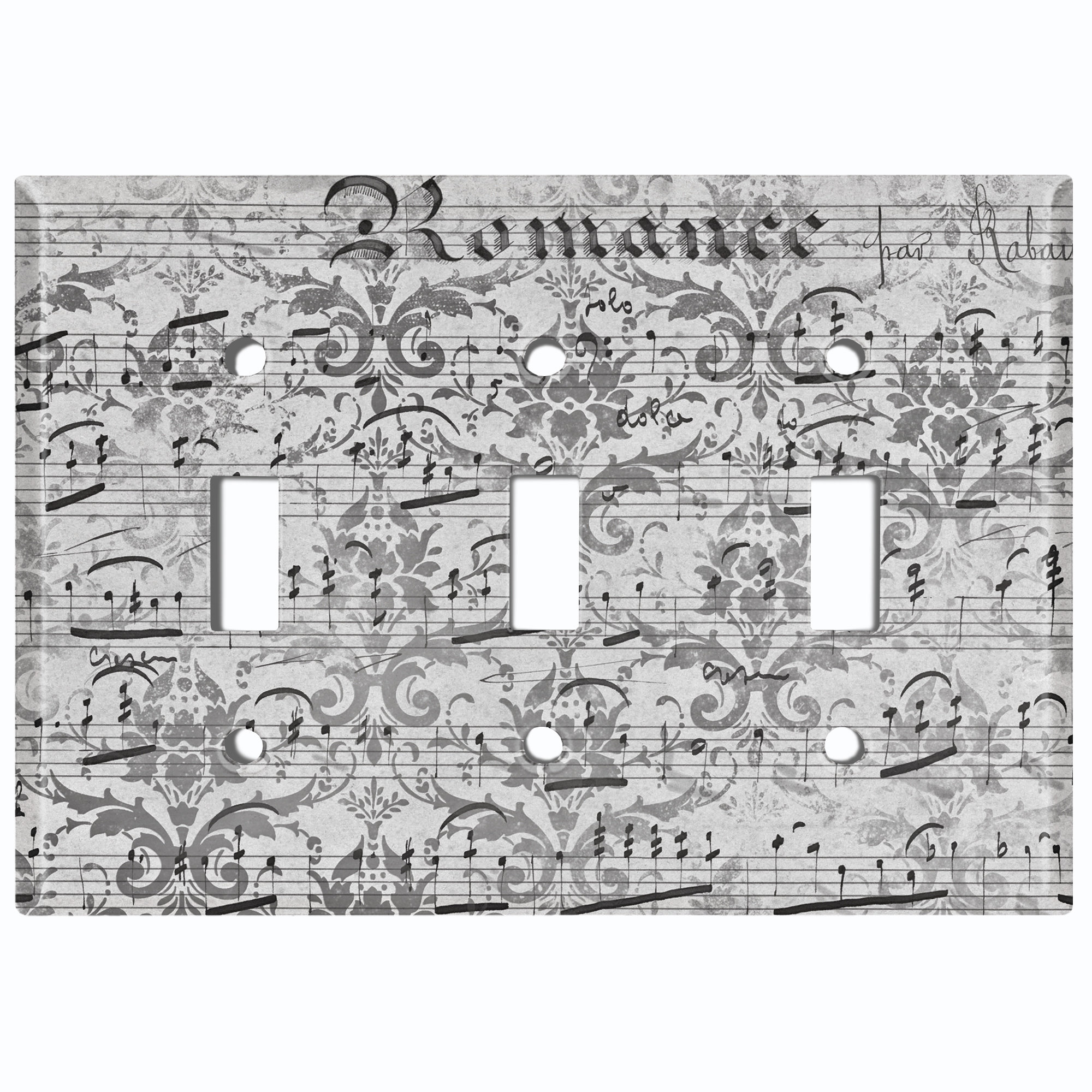 WorldAcc Music Note Wallpaper Teal 3-Gang Toggle Light Switch Wall ...