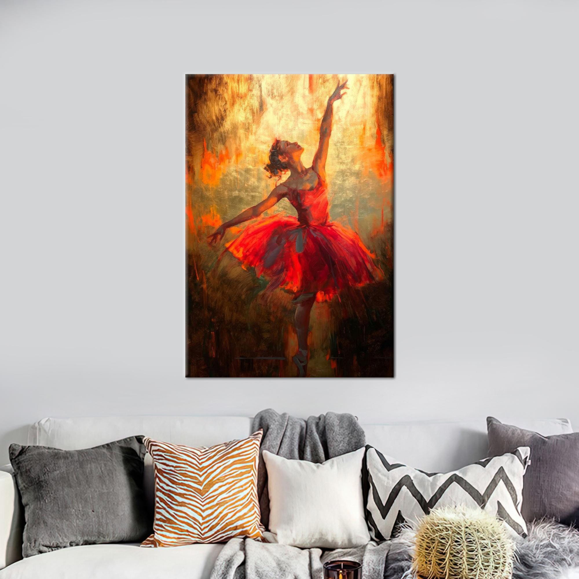 House of Hampton® Stunning 3D Ballerina Design on Cotton Canvas Ideal ...