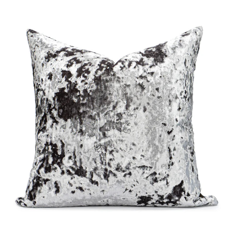 Luxe Lifestyle Decor Crushed Silver Pillow Cover | Wayfair