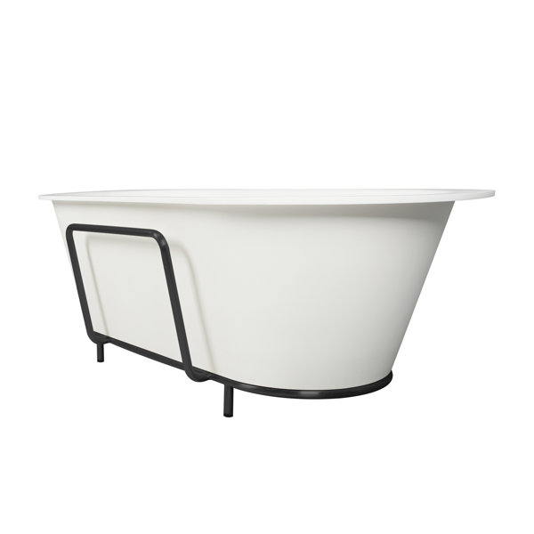 Man Wah 70.87'' x 35.43'' Freestanding Soaking Solid Surface Bathtub ...