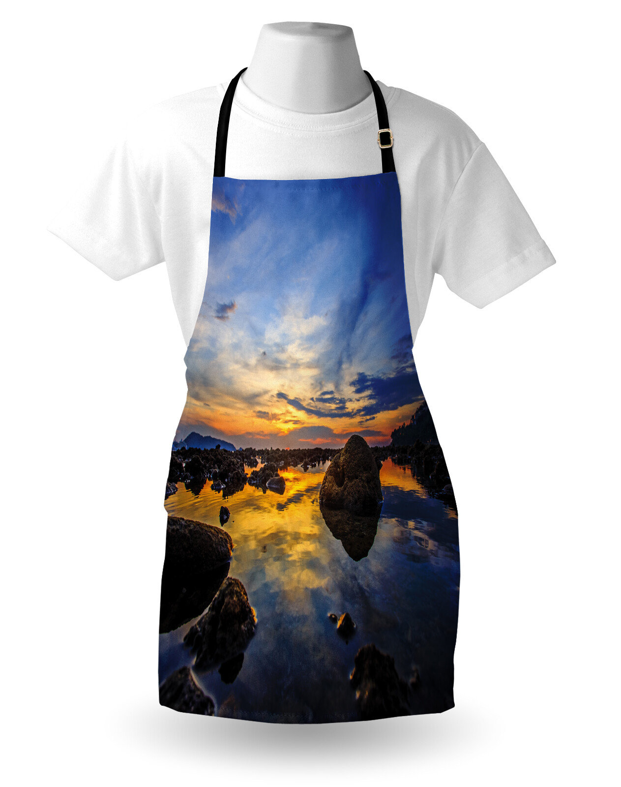 East Urban Home Coastal Apron Unisex, Twilight Rocky Shore, Adult Size ...
