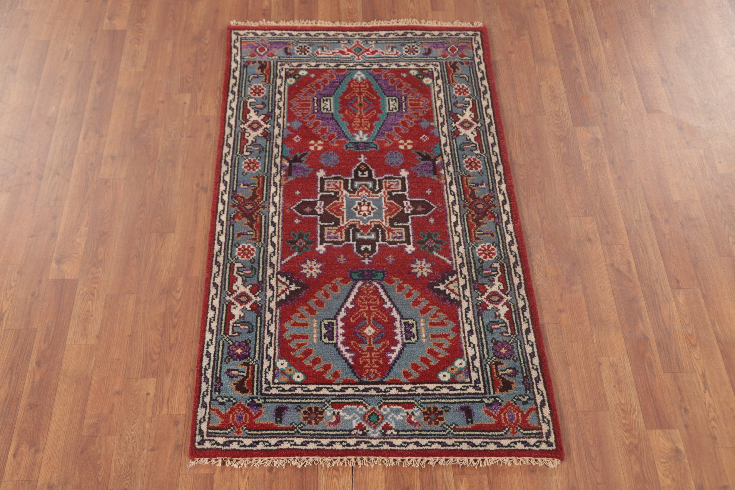 Bungalow Rose Red Handmade Geometric Kazak Oriental Rug 3x5 - Wayfair ...