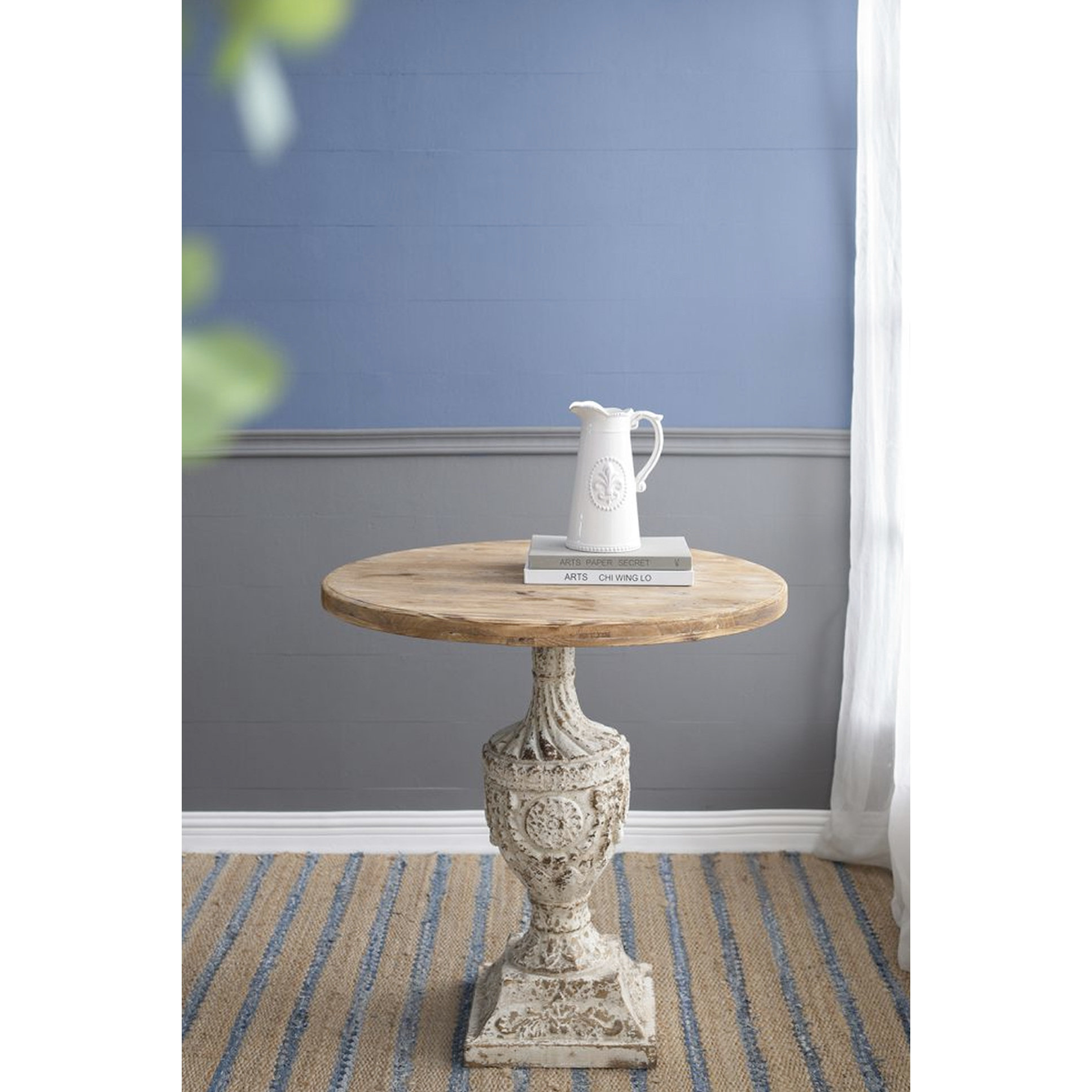 Latitude Run® Retro 30X31" Round Table, Antique Finish, Medallion ...