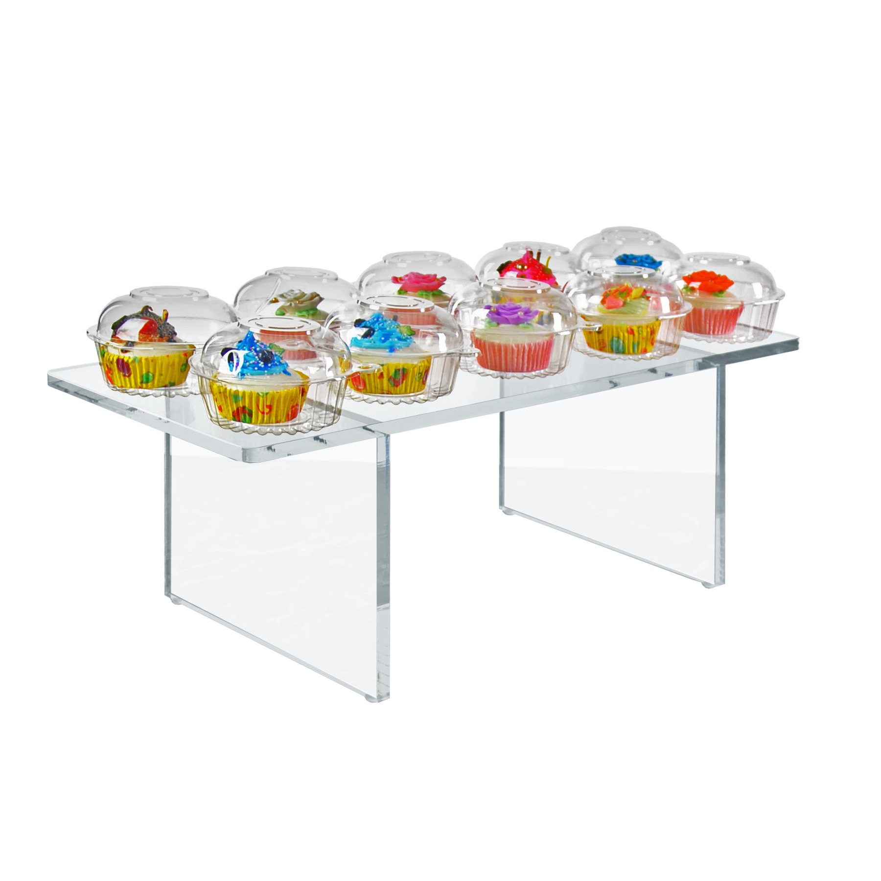 Azar Displays Clear Acrylic 22"W x 10"D x 9"H 1/2" Thick Deluxe Riser w ...