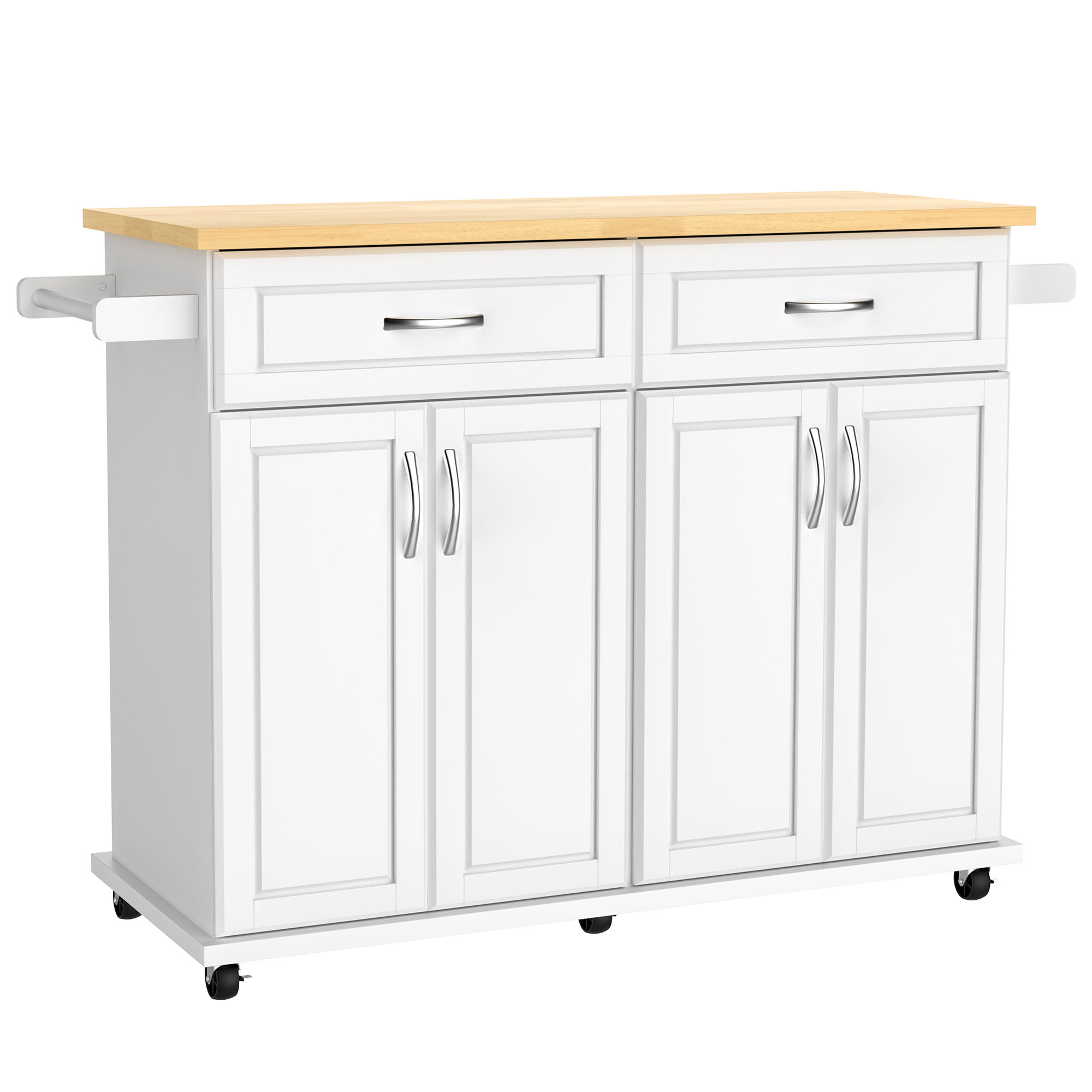 Red Barrel Studio® Llaneli Kitchen Island, Rolling Kitchen Cart with ...