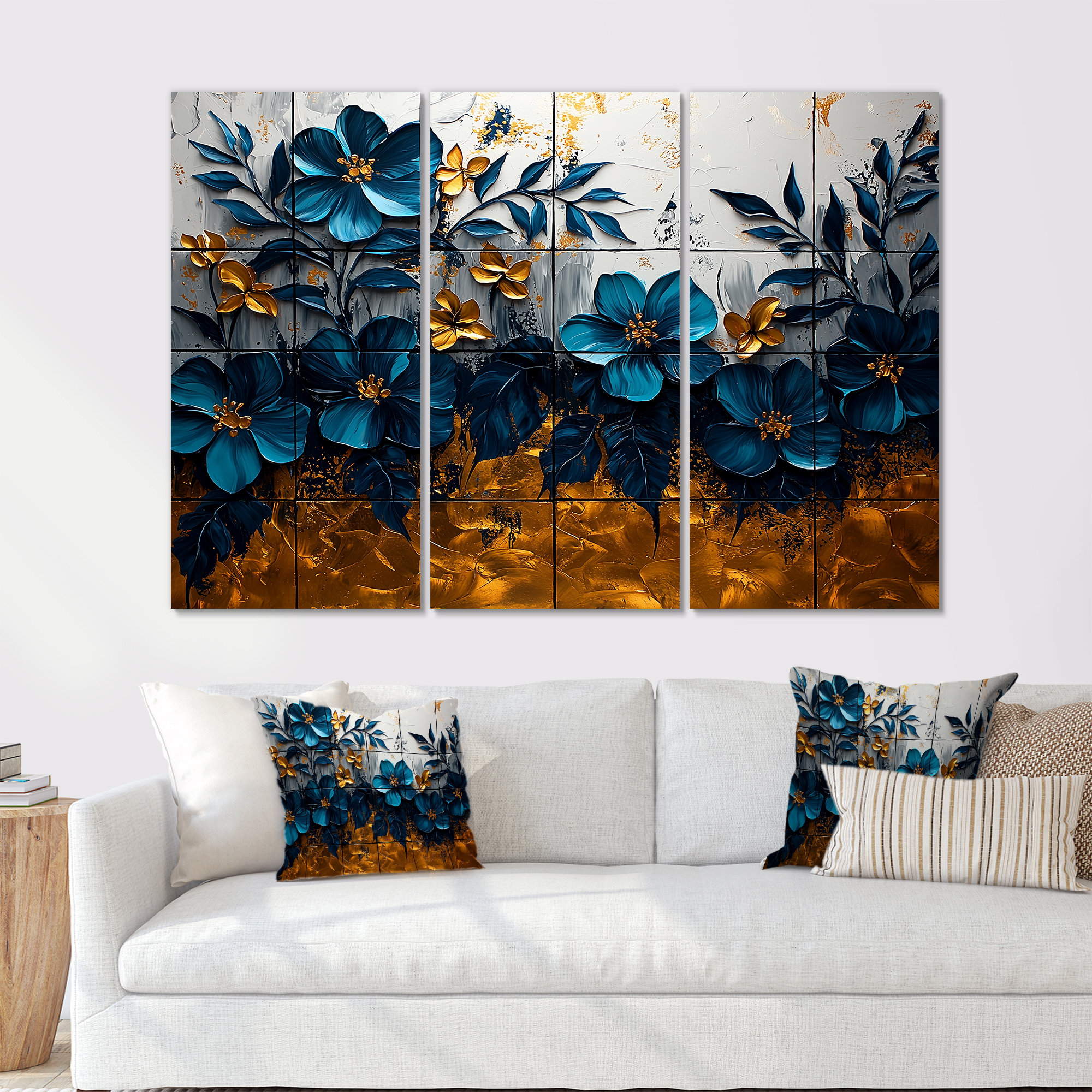 Lark Manor™ Blue Polynesian Paradise Poppies Tiles III - Boho Tiles ...