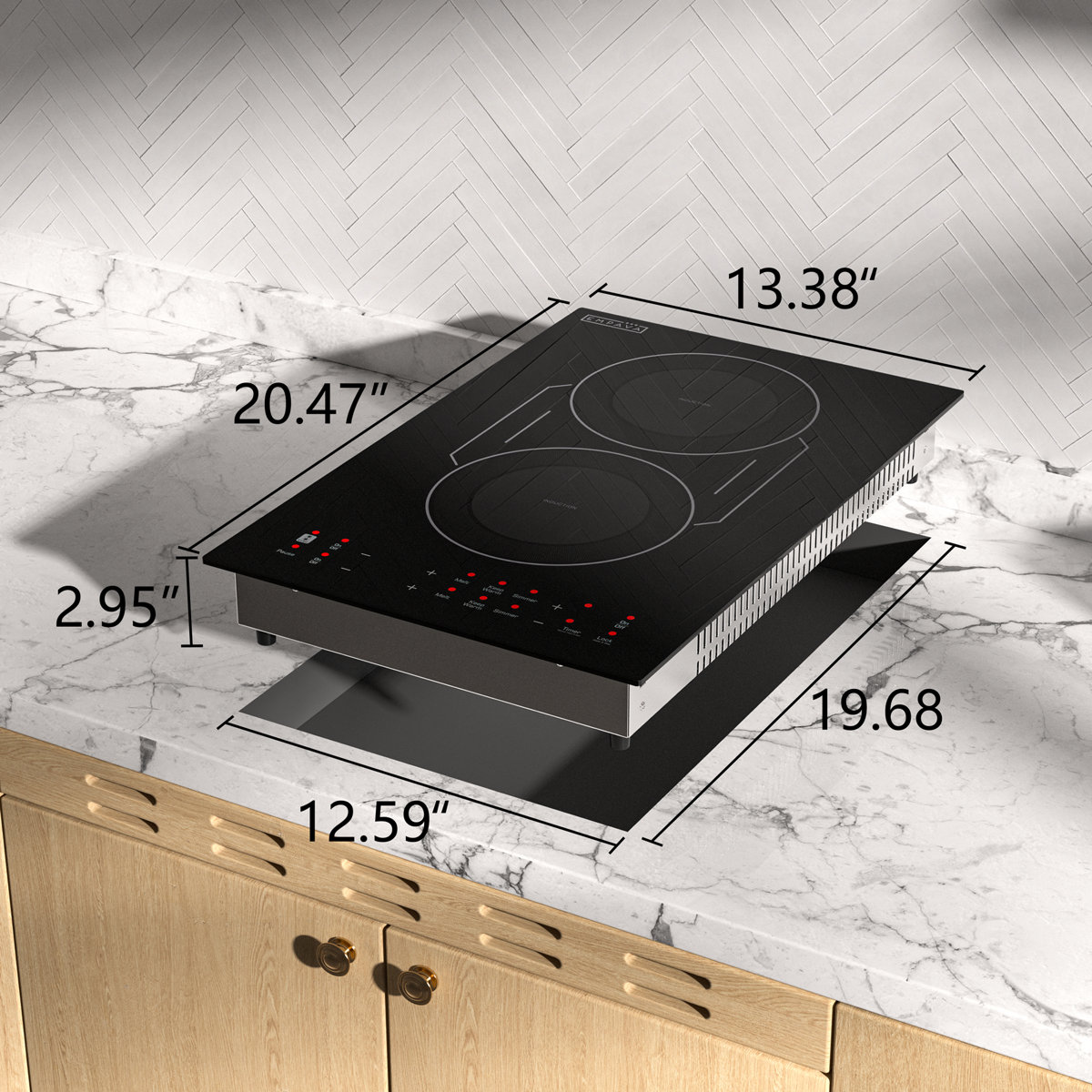 Empava 12-in Portable Dual Heating Element, 1800-W, Countertop ...