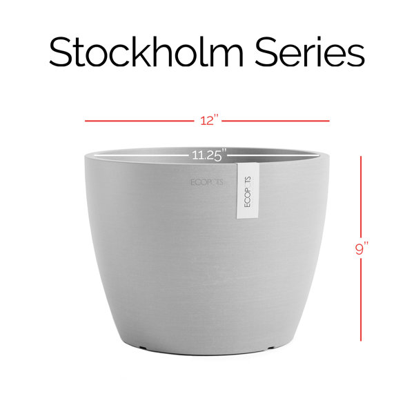Ecopots Stockholm Indoor/Outdoor Modern Recycled Plastic Flower Pot ...