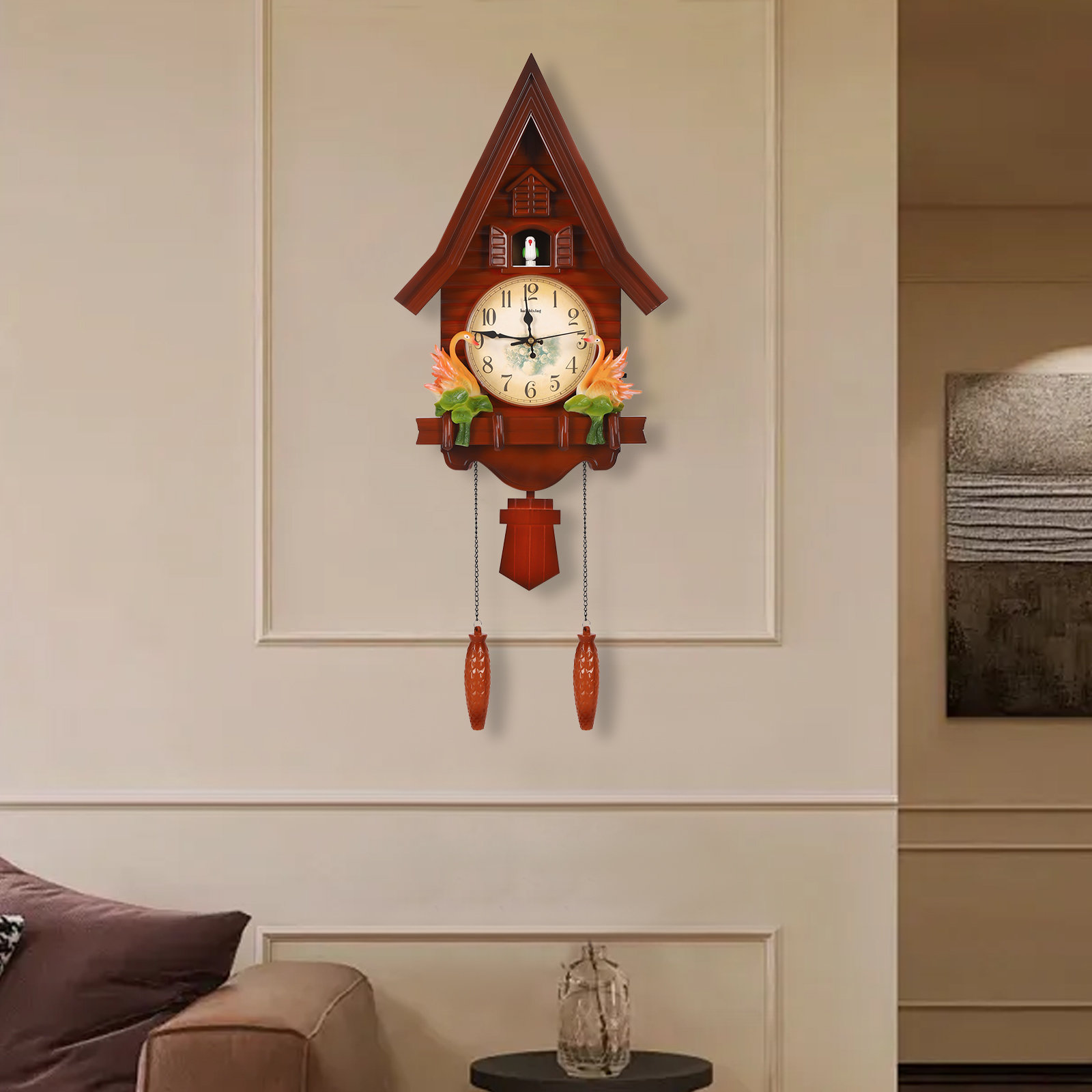 Winston Porter Wall Clock Modern Creative Wall Clock Chime Time Battery ...