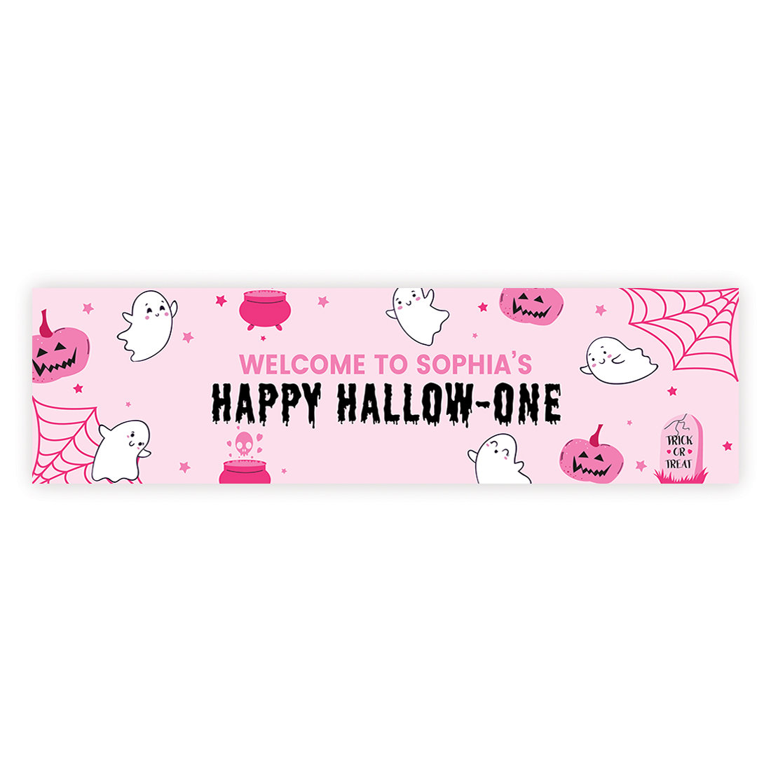 Koyal Wholesale Custom Halloween 1St Birthday Banner, Pink Happy Hallow ...