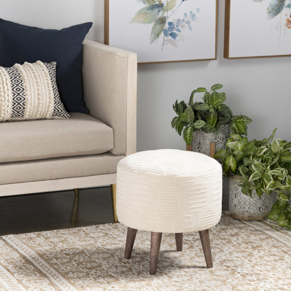 Dakota Fields 17'' Wide Round Footstool Ottoman - Wayfair Canada