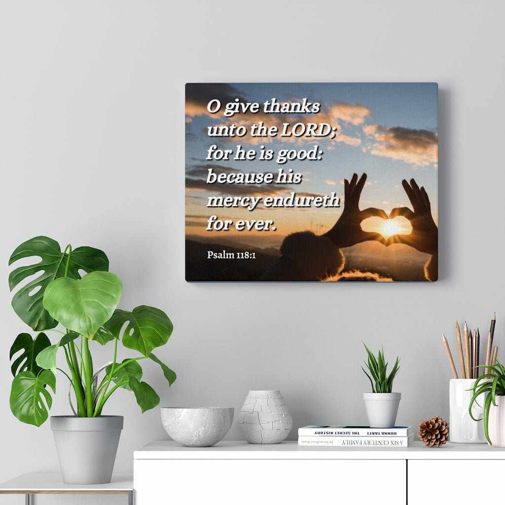 Trinx Give Thanks Psalm 118:1 Christian Wall Art Bible Verse Print ...