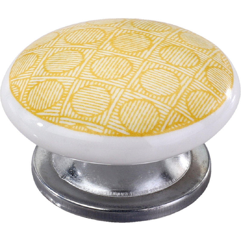 Mascot Hardware Circle Checkered 1-3/5 in. Yellow Cabinet Knob | Wayfair
