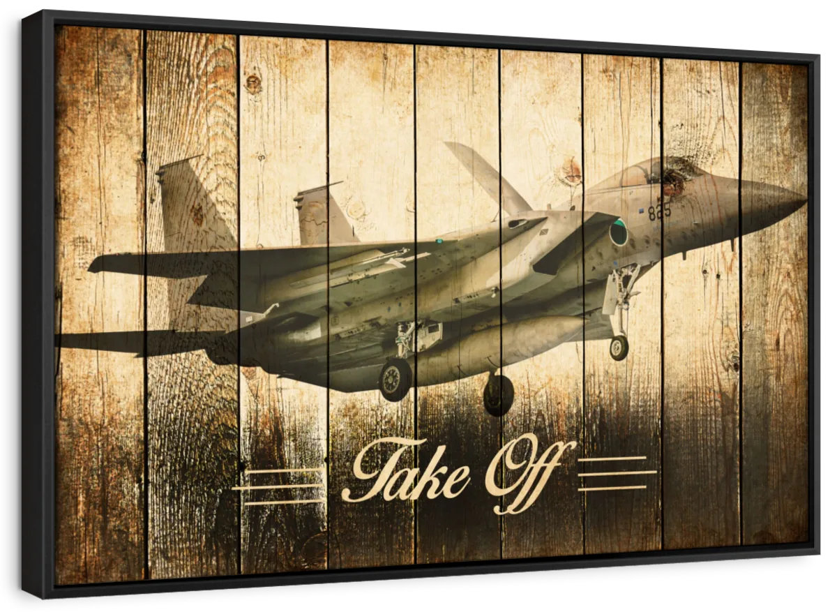 Williston Forge Rustic Military Jet Canvas Print | Wayfair