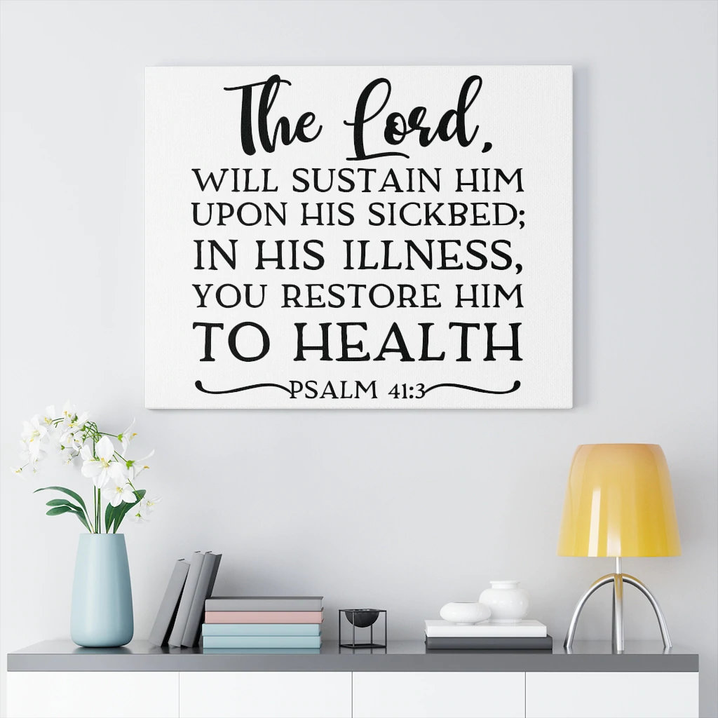 Trinx The Lord Will Psalm 41:3 Christian Wall Art Bible Verse Print ...