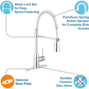 Pacific Bay Rainier Pull Down Kitchen Faucet & Reviews | Wayfair