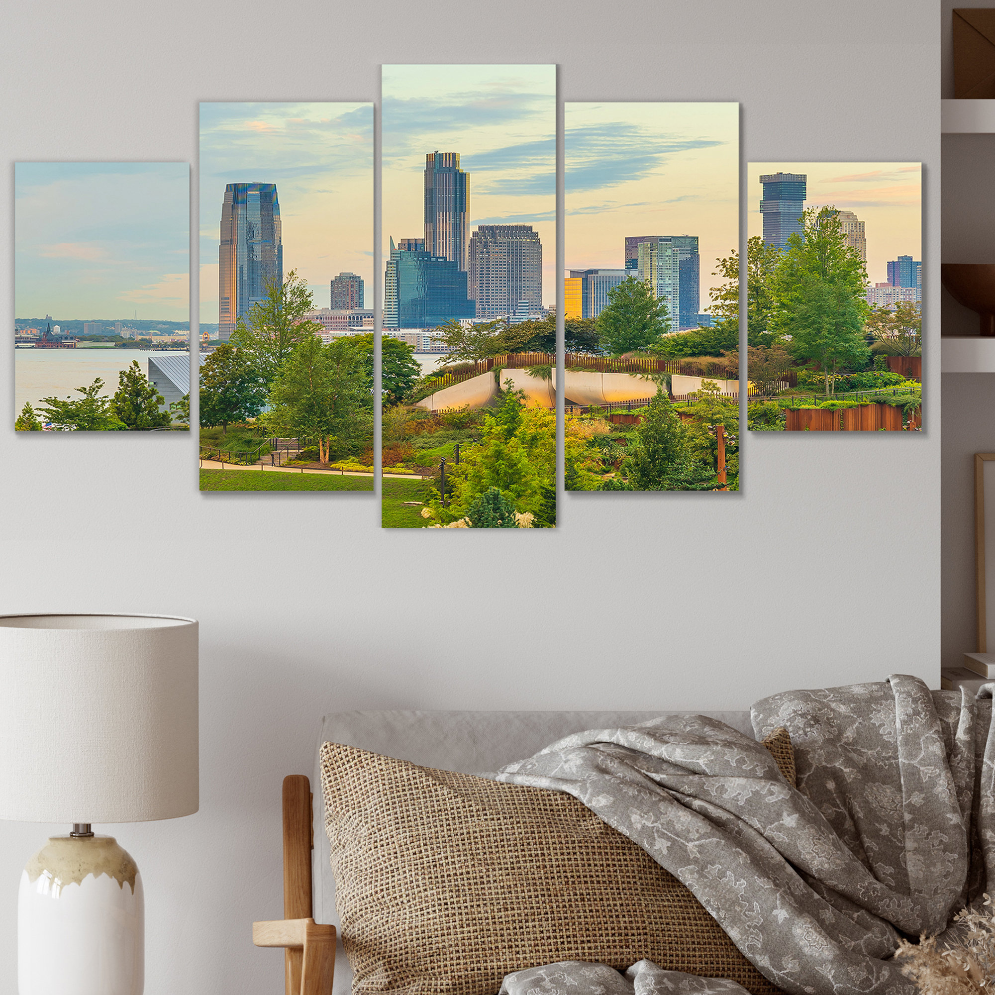 Ebern Designs Park In Manhattan - Cityscapes Wall Decor - 5 Panels ...