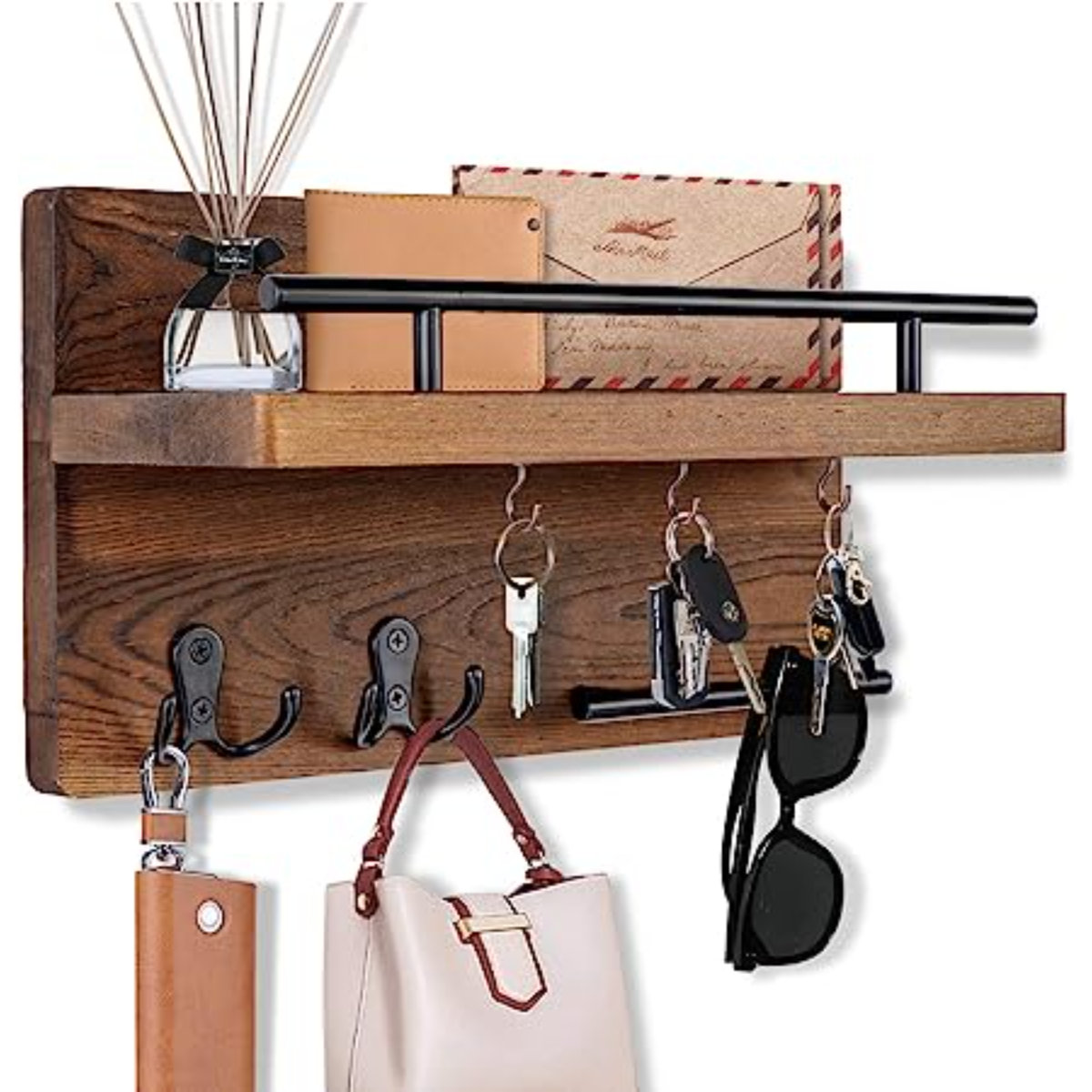 COOREL Solid Wood Wall Organizer & Reviews | Wayfair
