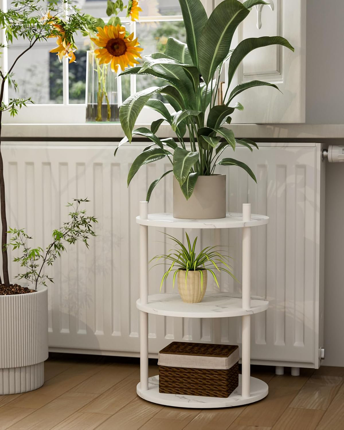 Ivy Bronx 3-Tier Round End Table - Industrial Vintage Accent Table For ...