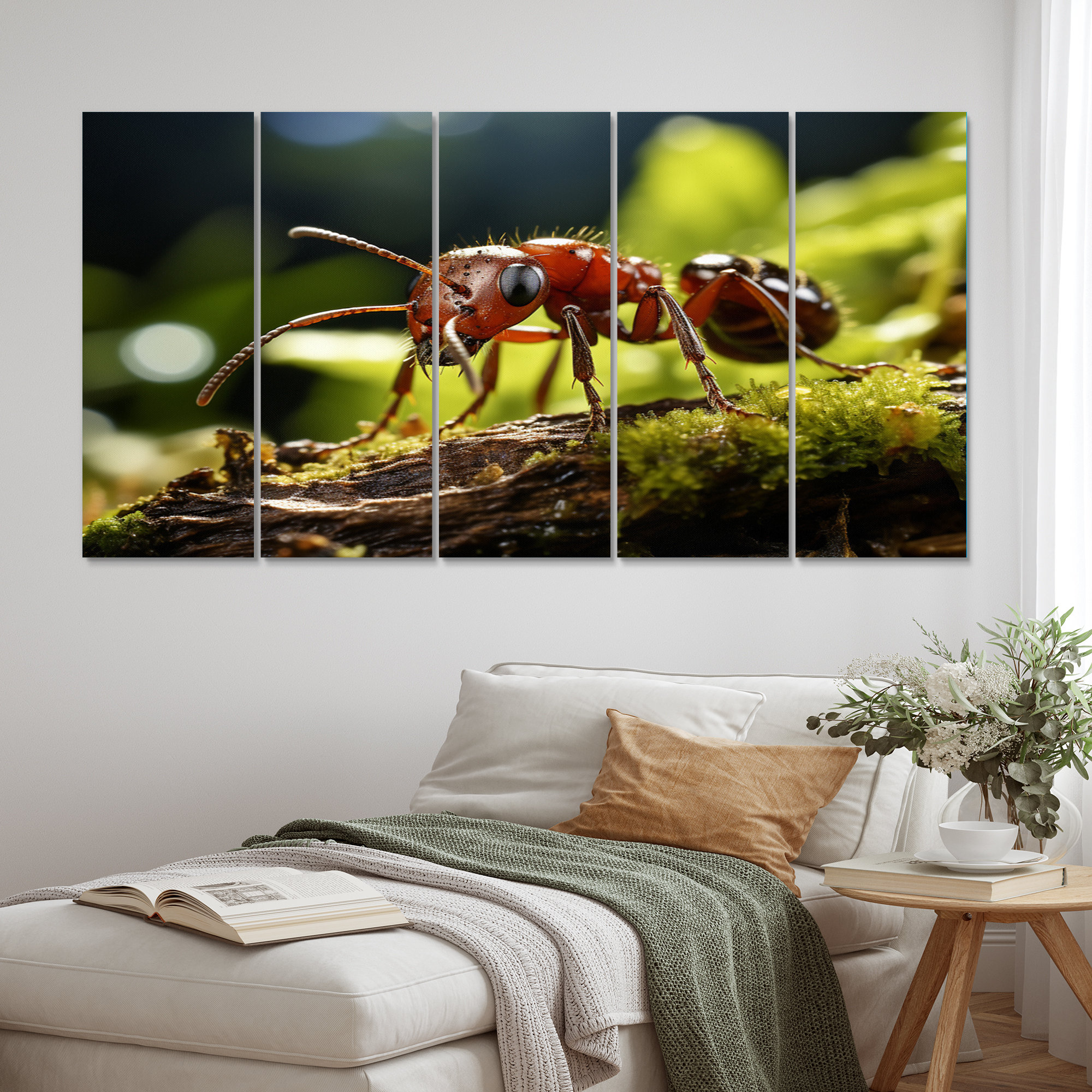 Ebern Designs Ant Portrait - Animals Wall Decor - 5 Equal Panels ...