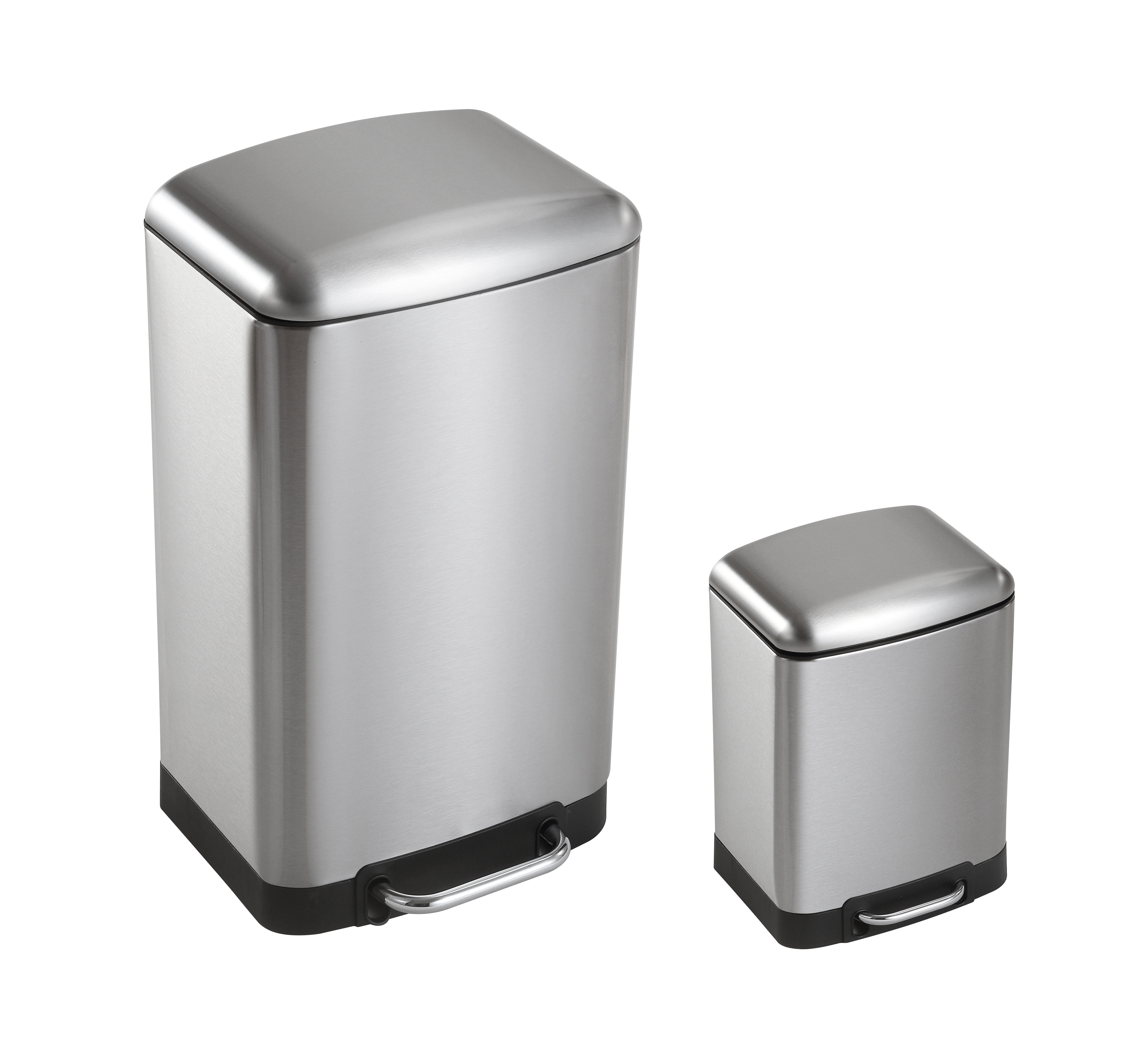 happimess Ashley 2 Piece Stainless Steel Step On Trash Can Set ...