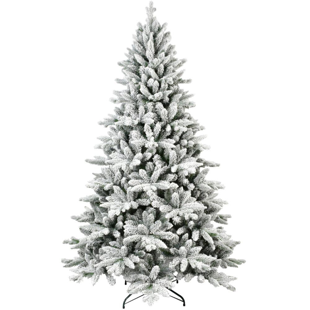 The Holiday Aisle® 6 FT Snow Flocked Christmas Tree Flocked Xmas Trees ...