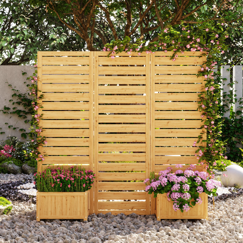 Arlmont & Co. Decorative Outdoor Privacy Screen, Freestanding Divider ...