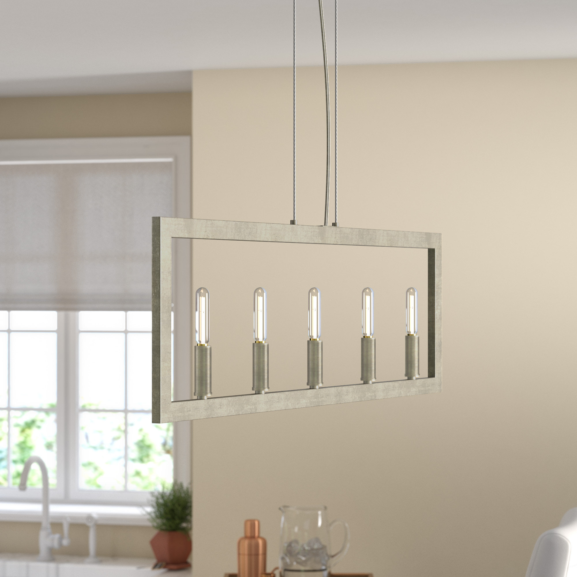 Wade Logan Luminaire suspendu linéaire à 5 lumières pour îlot de ...