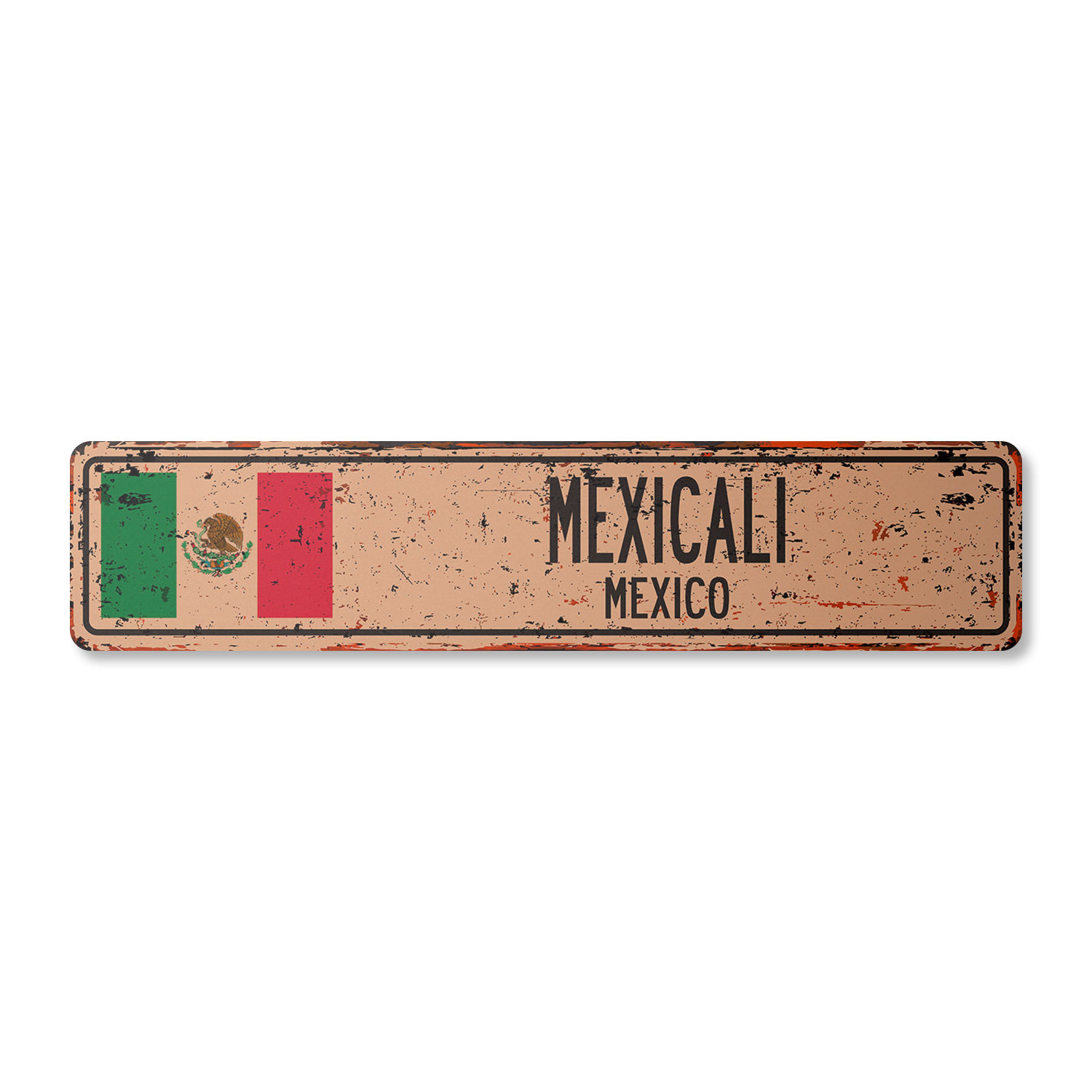 SignMission MEXICALI MEXICO Vintage Aluminum Street Sign Mexican flag ...