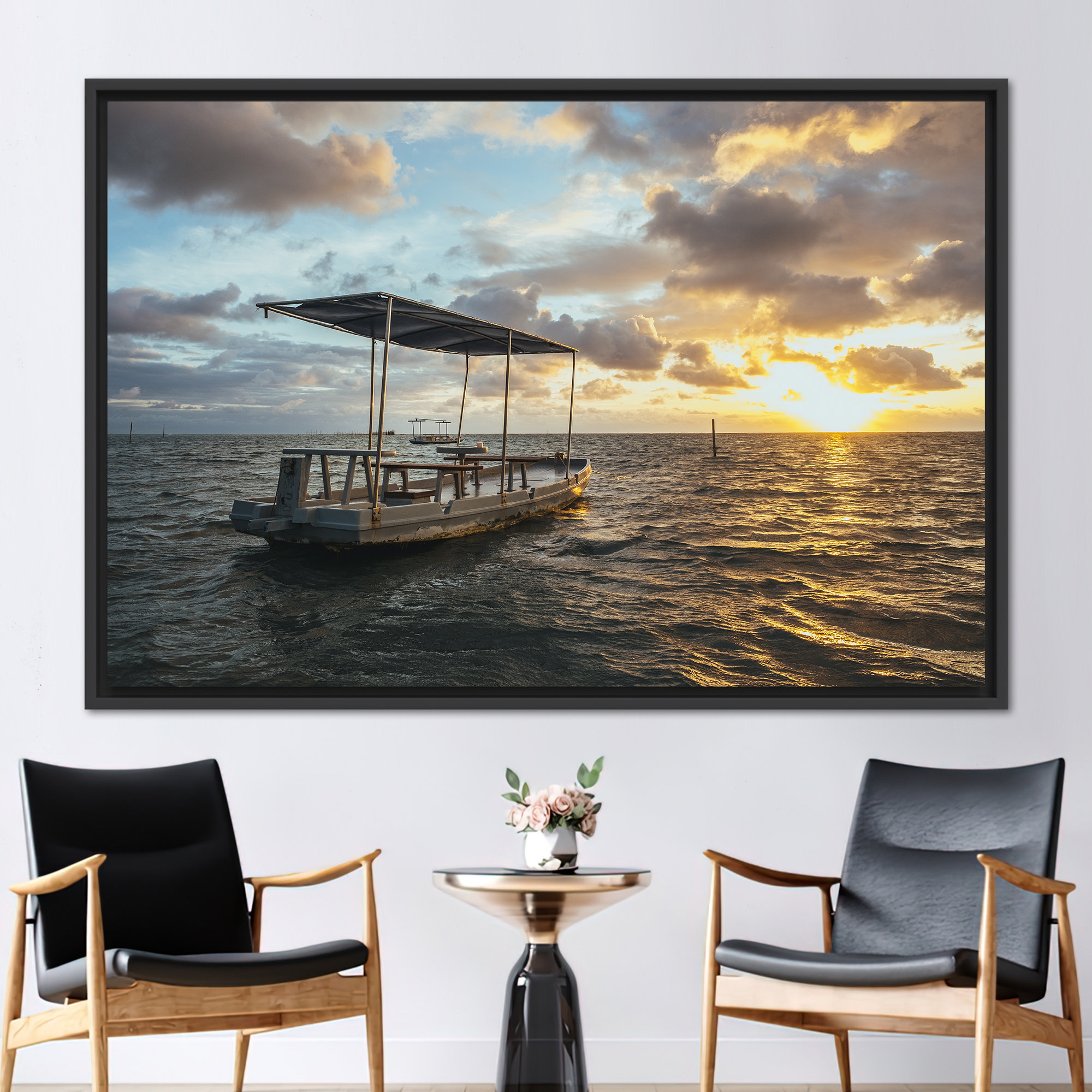 Breakwater Bay Sea Art Canvas, Cloudy Printed, Landscape Art, Nature ...