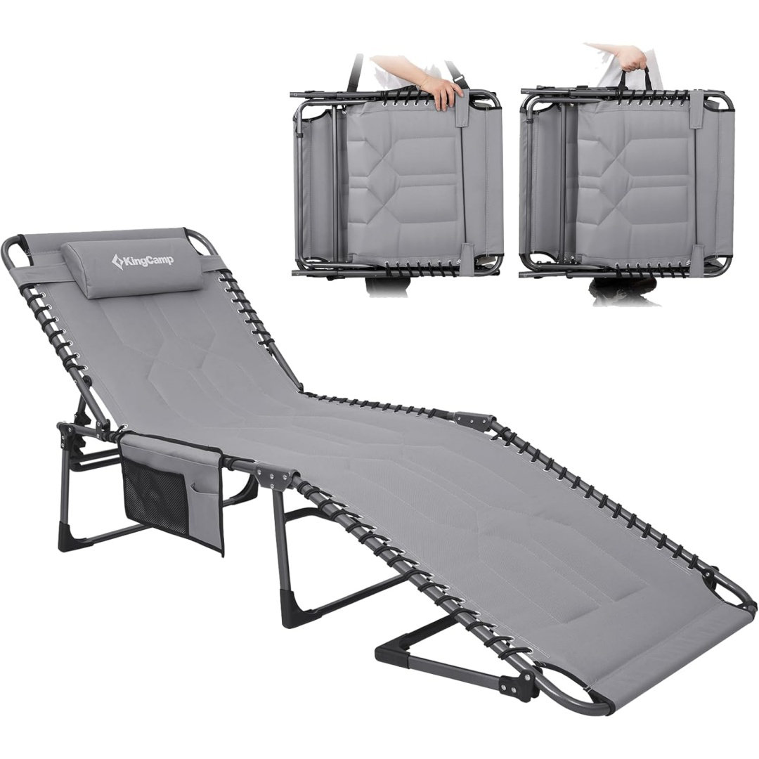 Latitude Run® Oversized Lounge Chair, Folding Portable Adjustable 5 ...