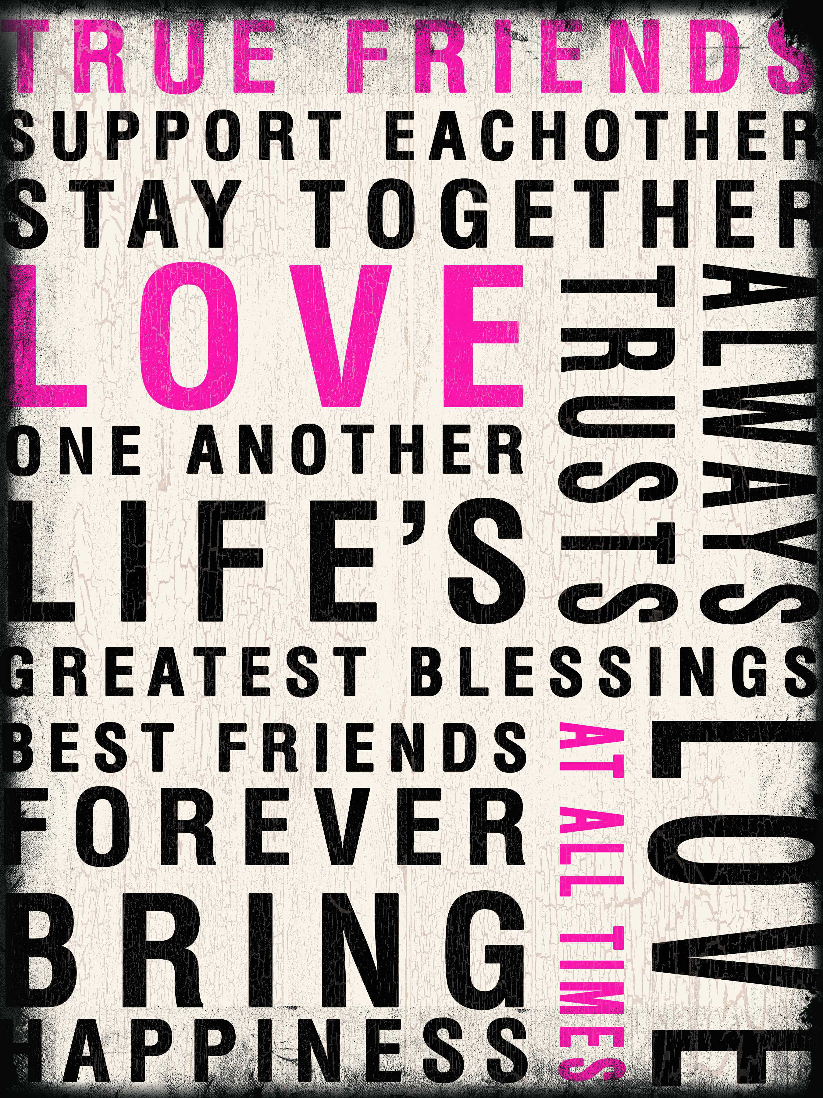 Trinx True Friends Pink - Wrapped Canvas Print | Wayfair