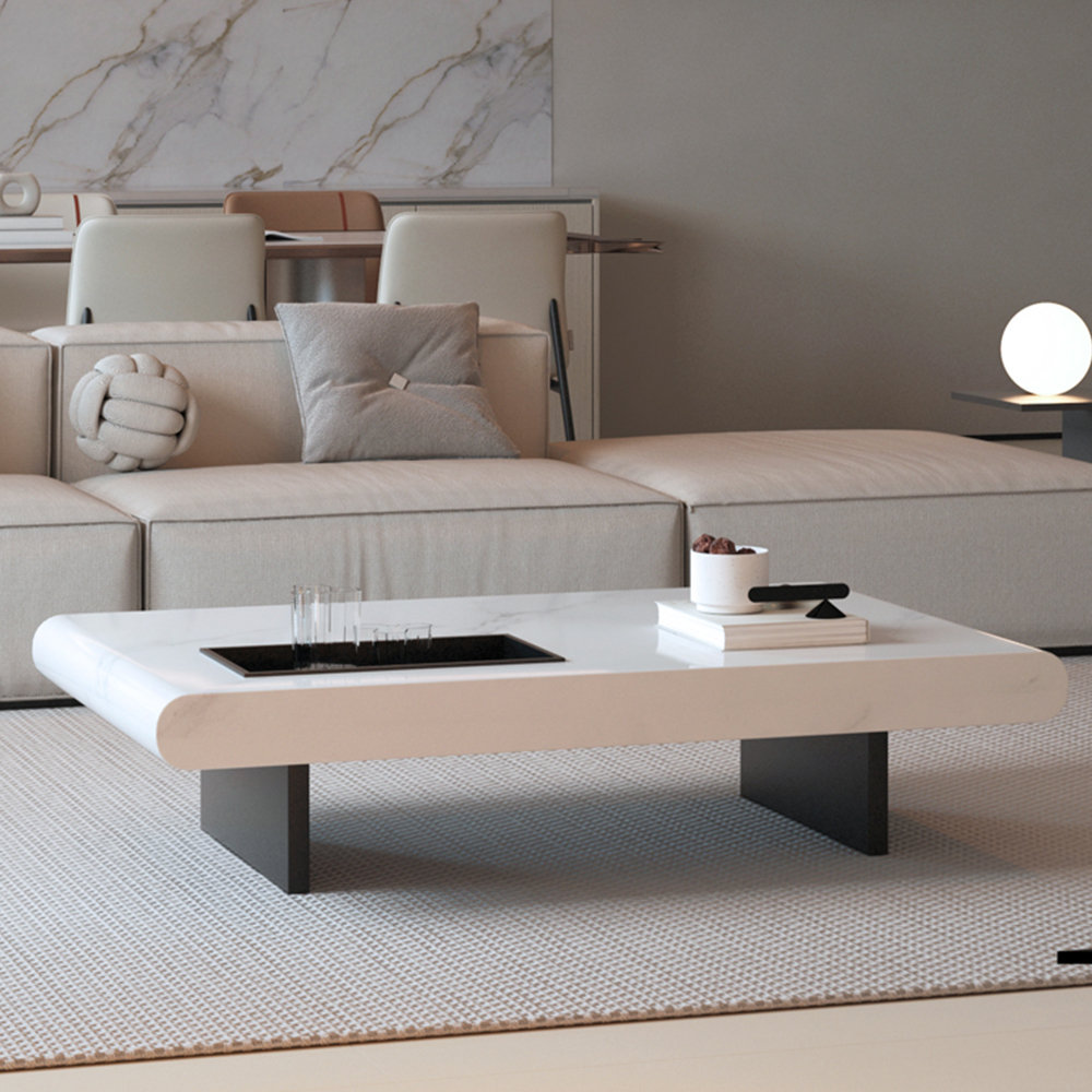 Trentastic Trails Modern simple floating marble coffee table | Wayfair